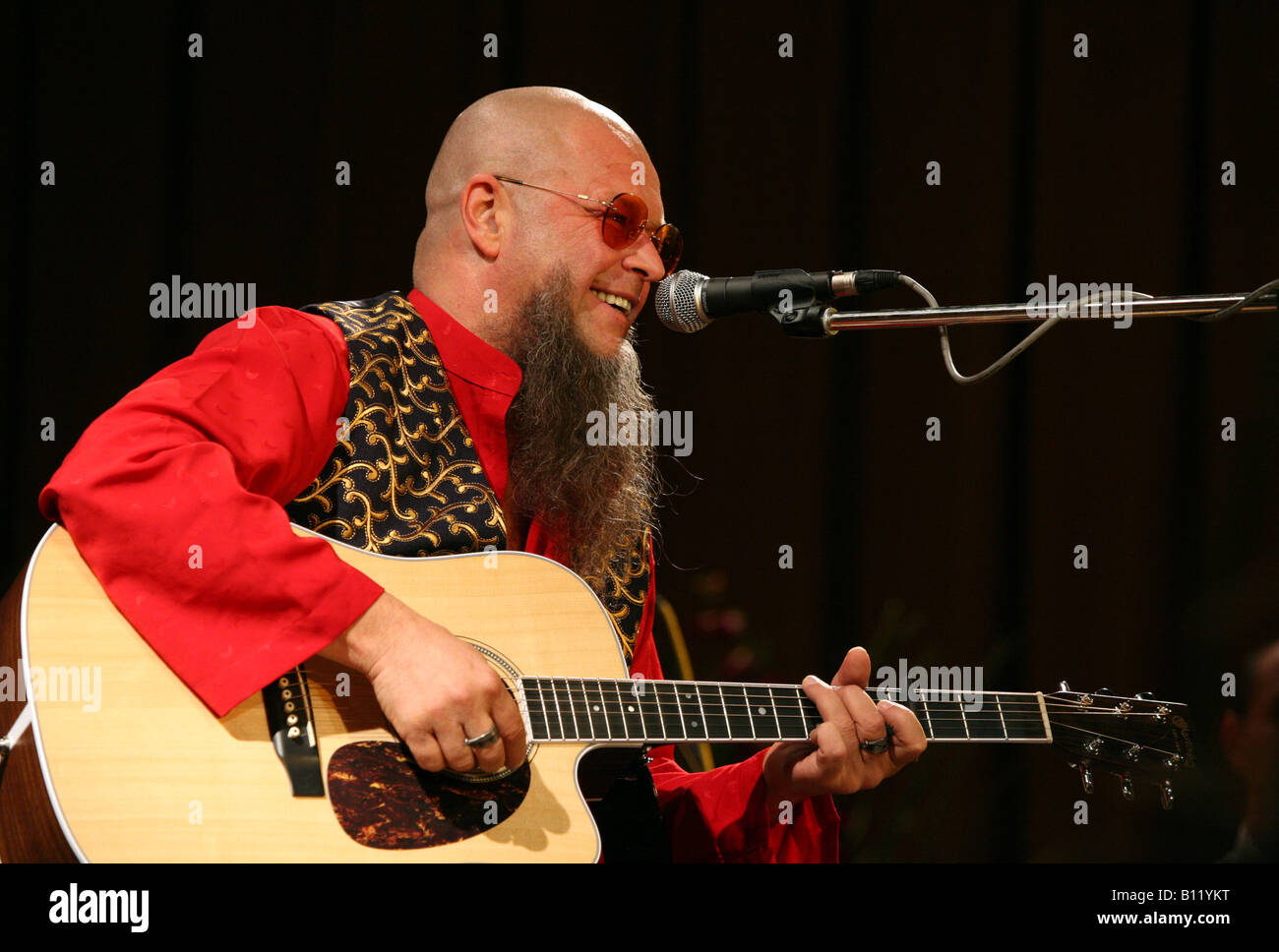 Russian rock star Boris Grebenshchikov performs during his concert in ...