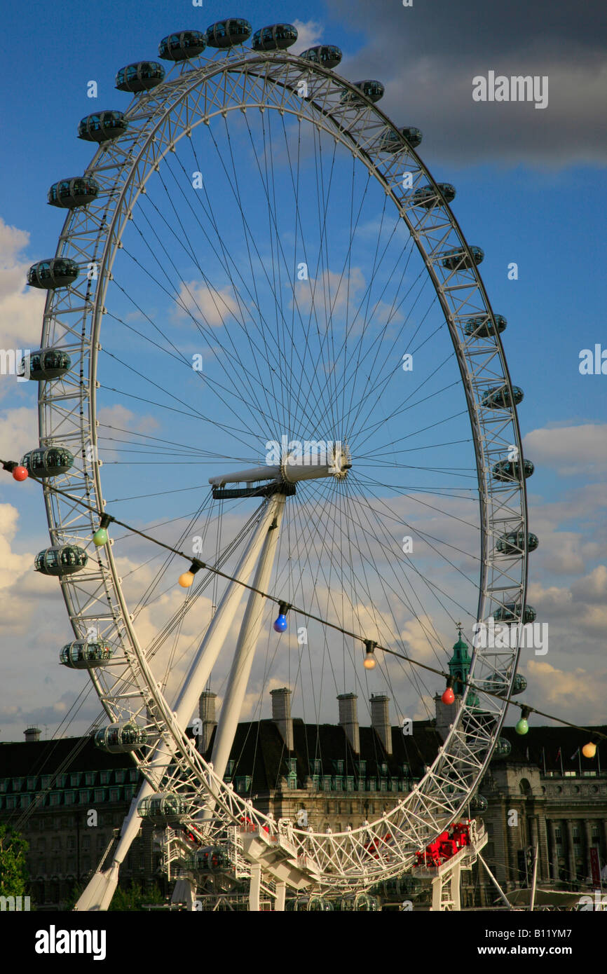The London Eye and coloured lights Stock Photo - Alamy