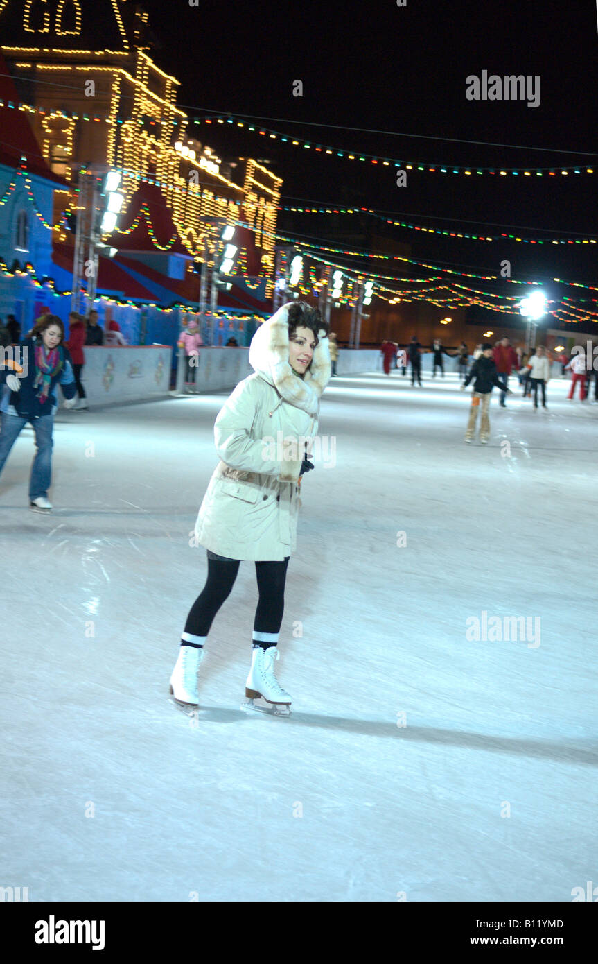 Ice skating rink Red Square Moscow Russian Federation Stock Photo - Alamy