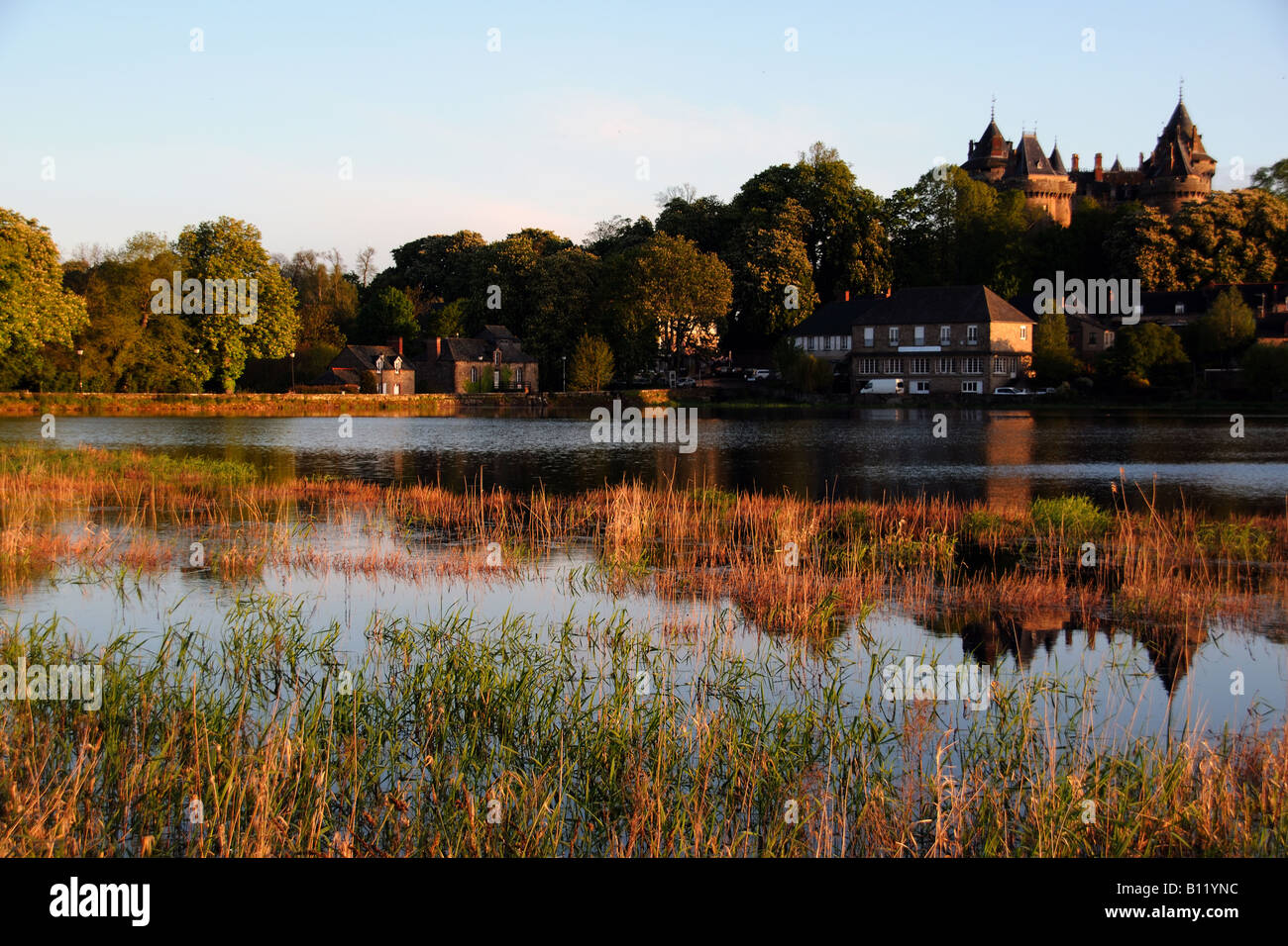 The Lake and Chateau de Combourg in Northern Brittany France Stock ...