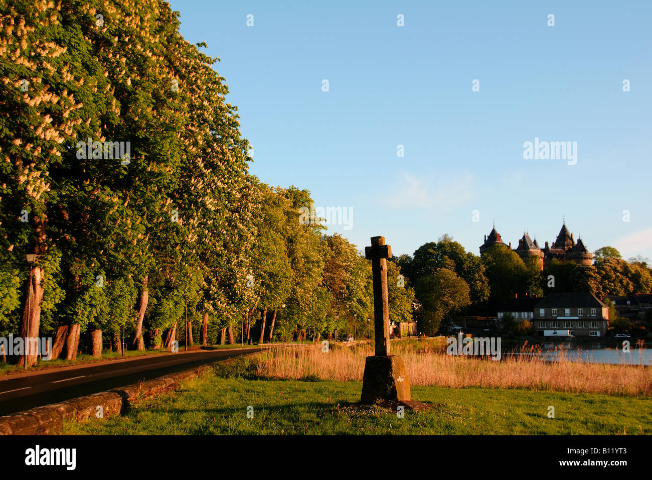 The Lake and Chateau de Combourg in Northern Brittany France Stock ...