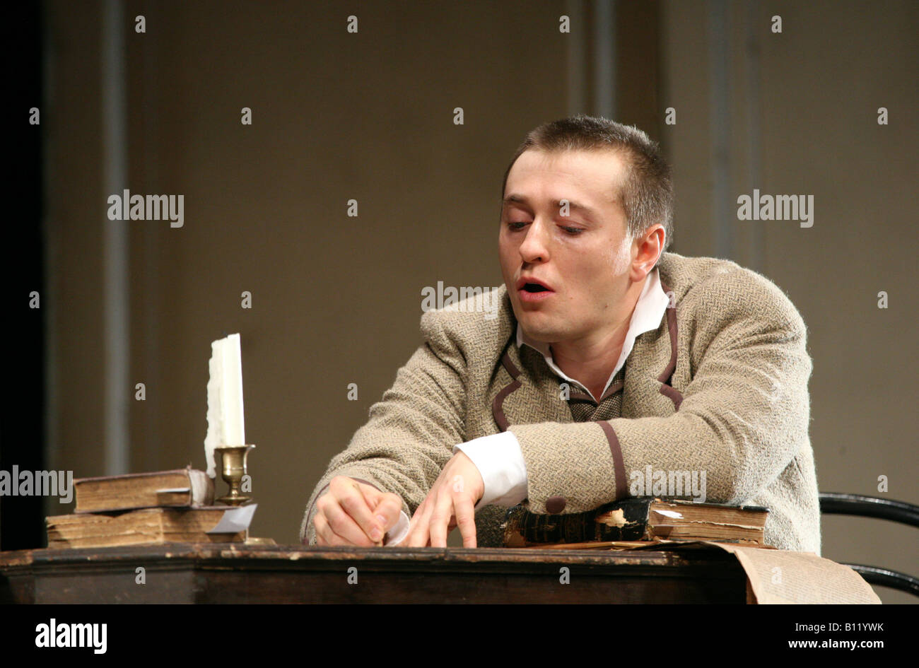 Russian actor Sergei Bezrukov performs with Oleg Tabakov Theatre Stock ...