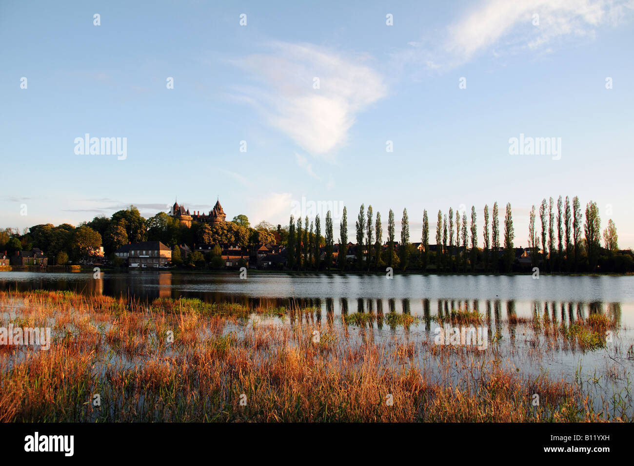 The Lake and Chateau de Combourg in Northern Brittany France Stock ...