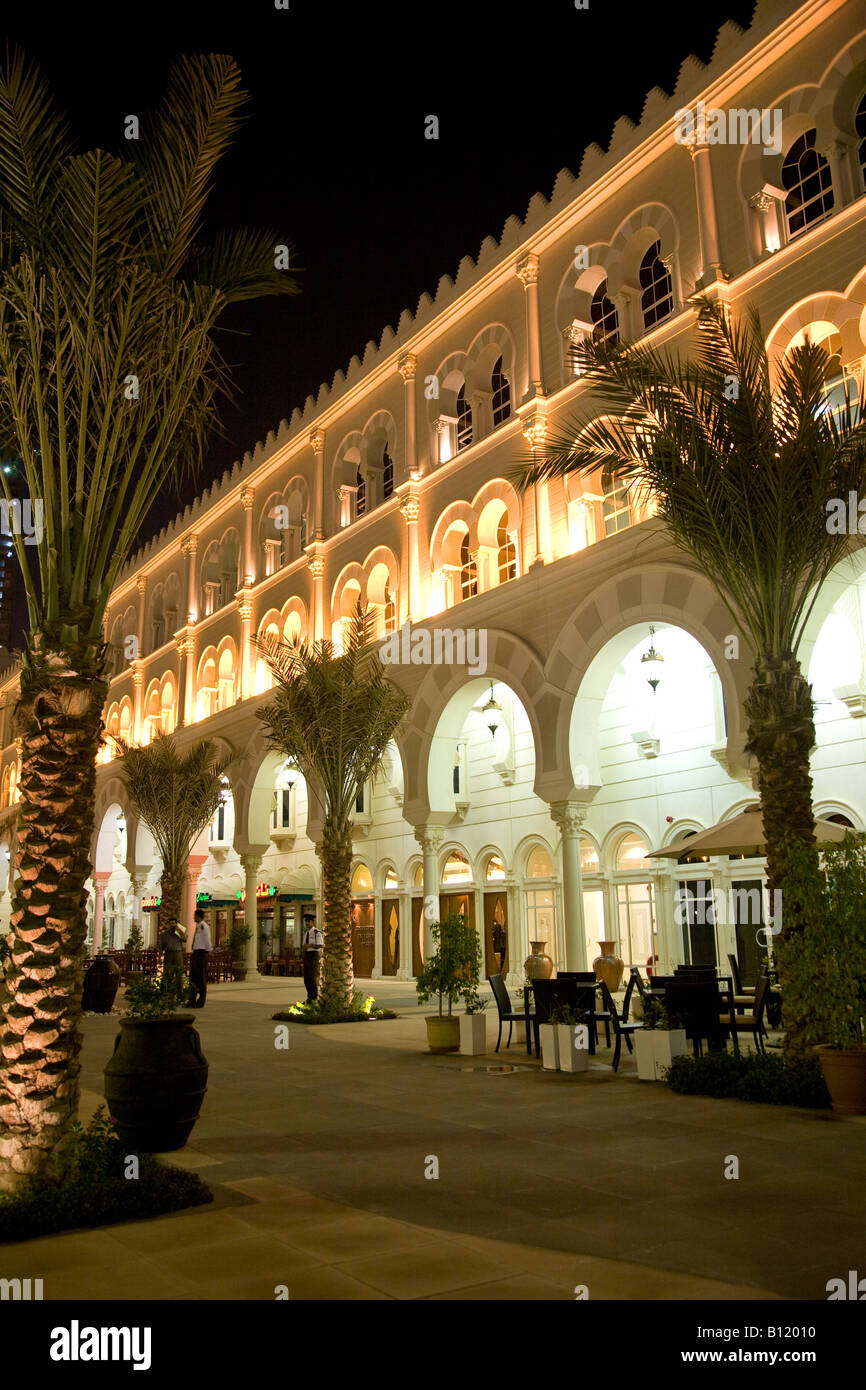 Colonade of restaurants at Qanat Al Qasba on the Qasba Canal Sharjah ...
