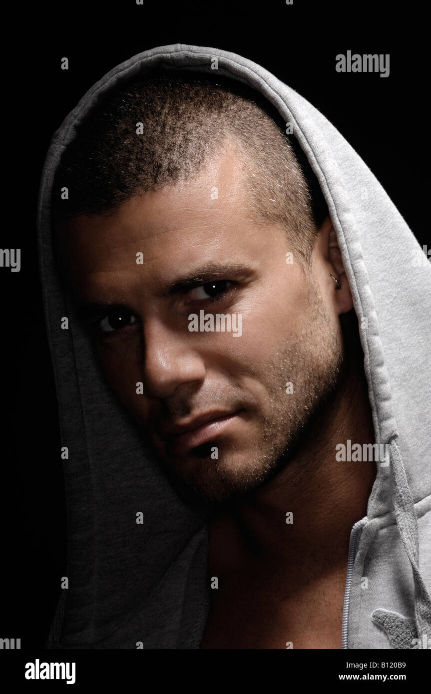 Dramatic expressive male portrait Stock Photo - Alamy