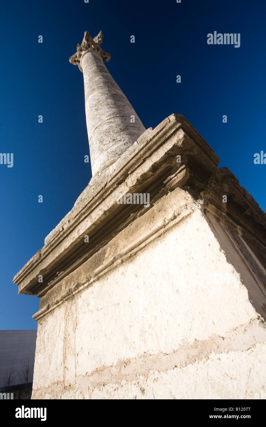 Low angle view of a Roman column, Alameda de Hercules, Seville, Spain ...