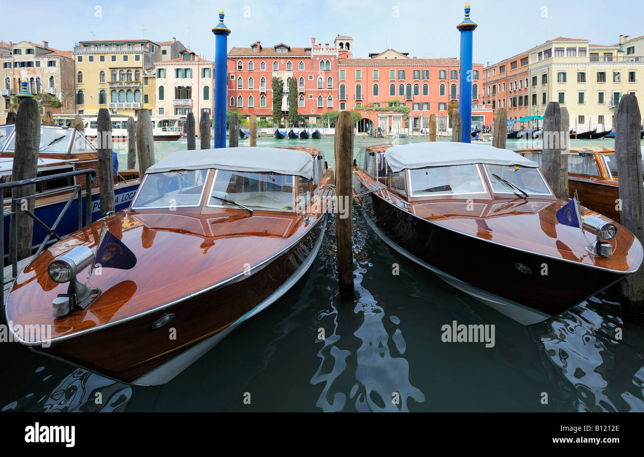 Europe Italy Venetia Venice motorboats on Canal Grande Stock Photo - Alamy