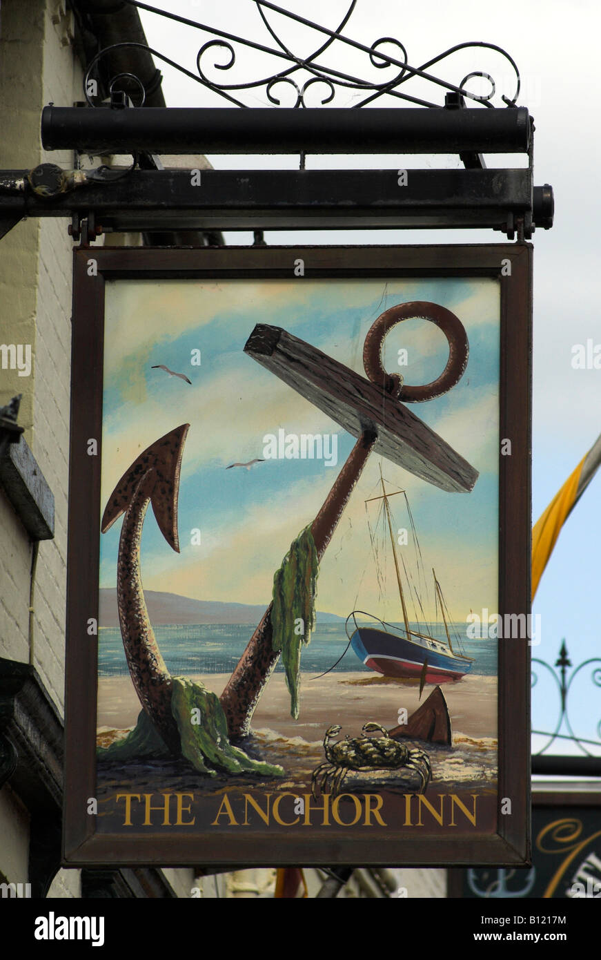 Pub sign - The Anchor Inn, Cowes Isle of Wight Stock Photo - Alamy