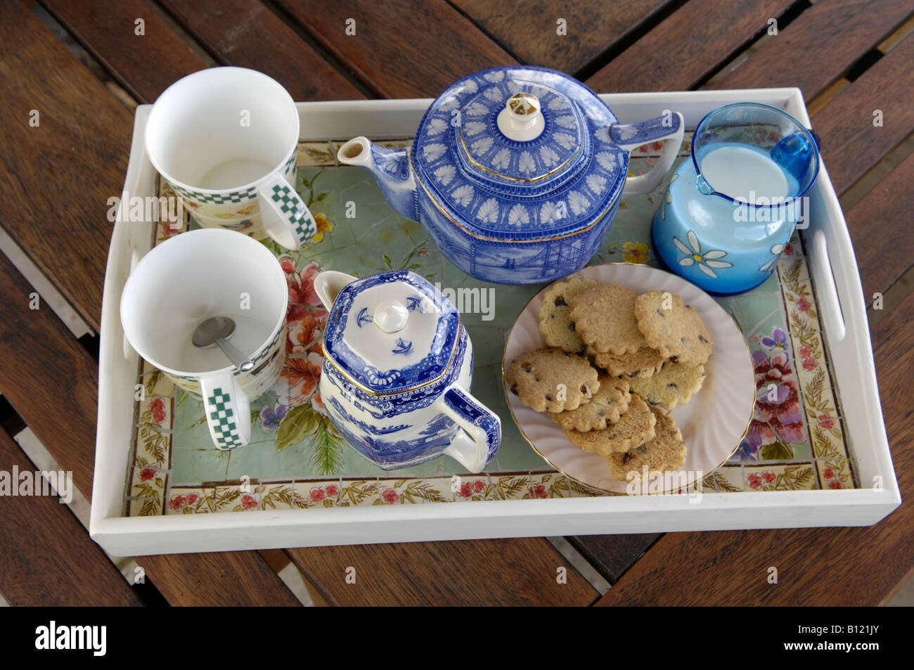 Tea tray England UK Stock Photo - Alamy