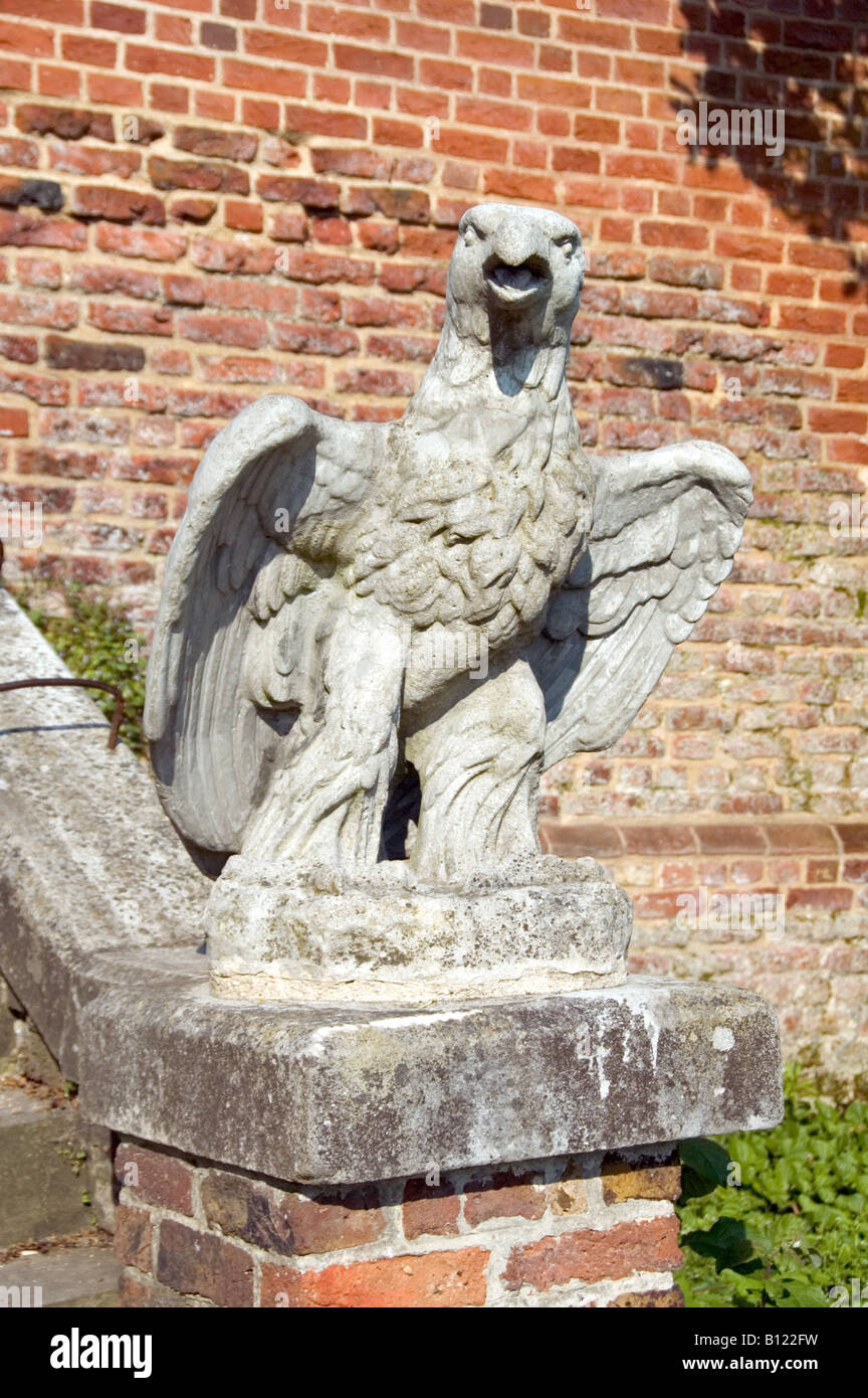 Stone statue of eagle on steps Waterlow Park Highgate London England UK ...