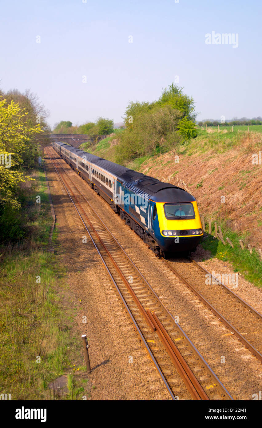 Midland Mainline high speed train HST 125 Northamptonshire England ...