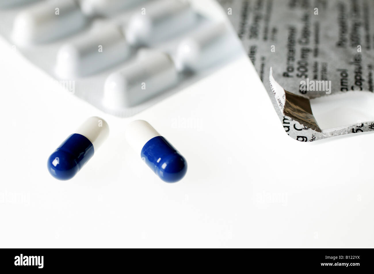 Close up of pharmaceutical drugs on white background Stock Photo - Alamy