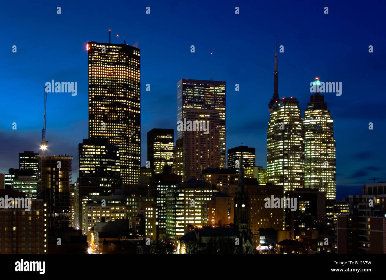 Downtown Toronto at night Stock Photo - Alamy