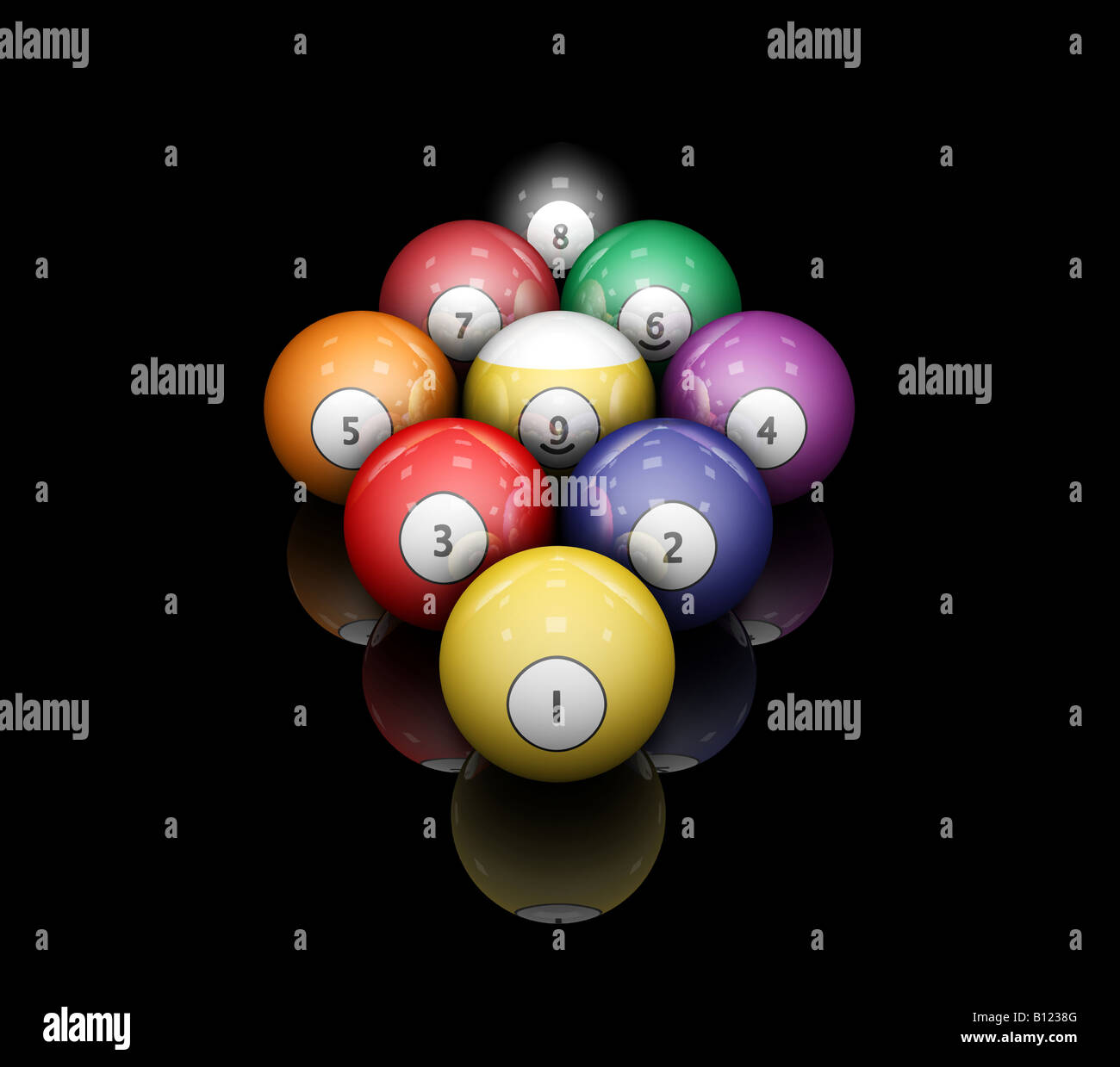 3D render of pool balls Stock Photo - Alamy
