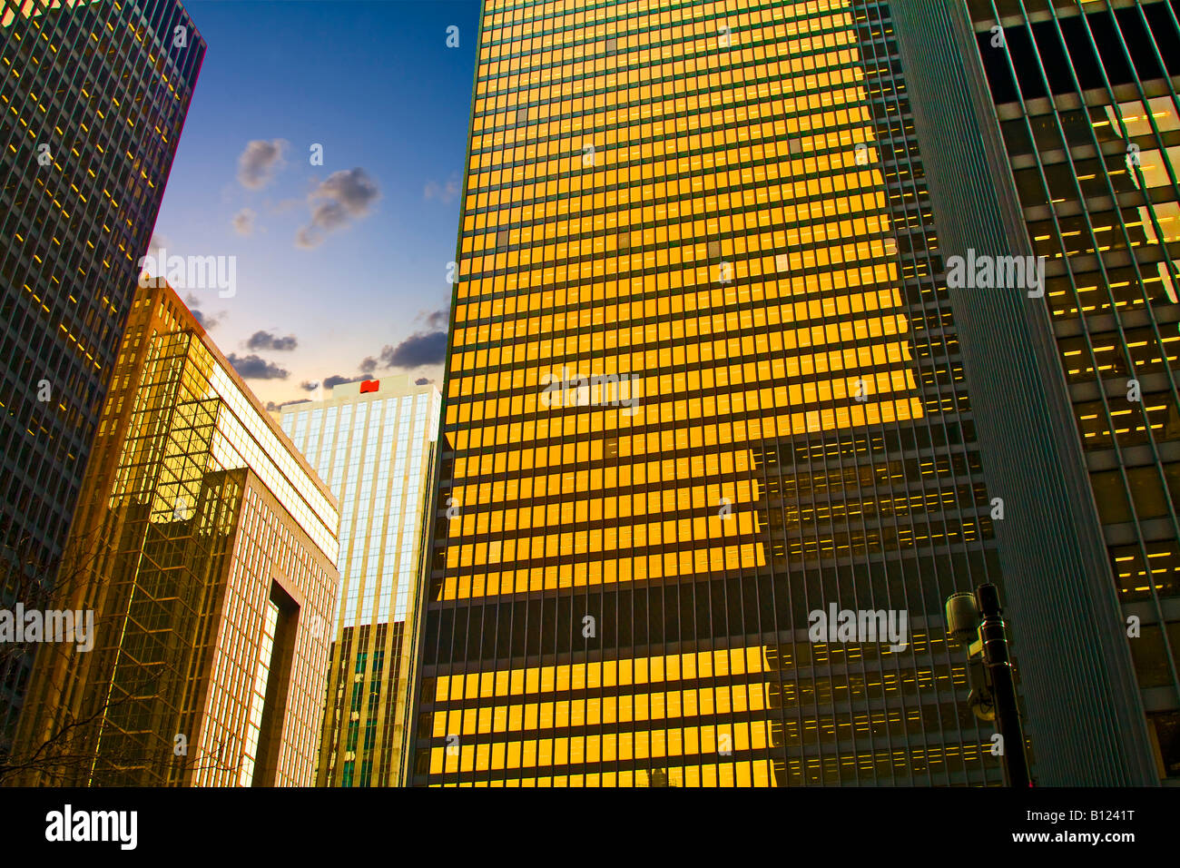 Office buildings downtown financial district large banks Stock Photo ...
