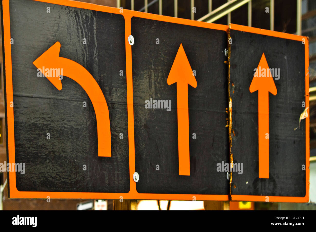 Traffic signs on a construction sight Stock Photo - Alamy