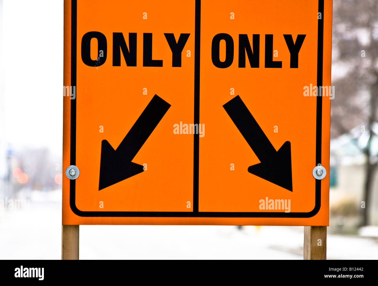 Traffic signs on a construction sight Stock Photo - Alamy