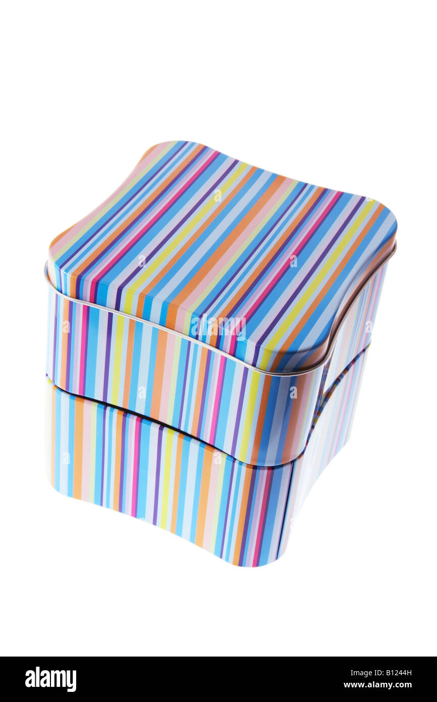 Striped Tin Boxes Stock Photo - Alamy