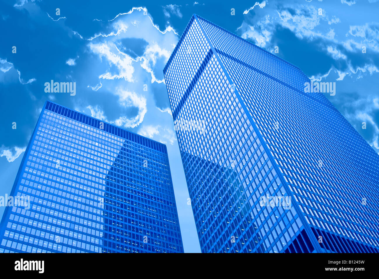 Office buildings downtown financial district large banks Stock Photo ...