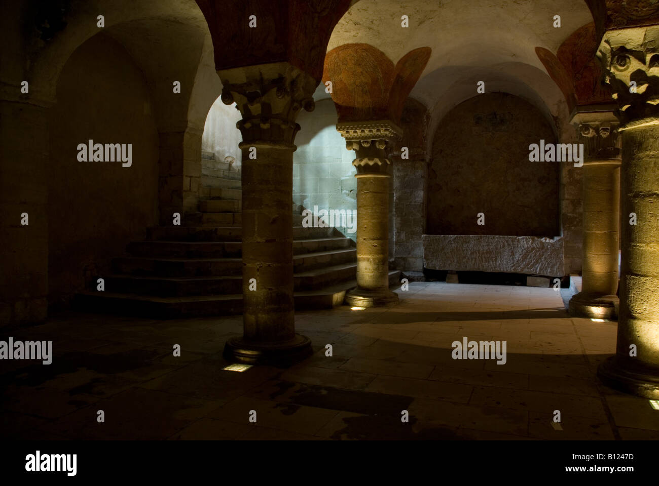 Bayeux Cathedral crypt, France Stock Photo - Alamy