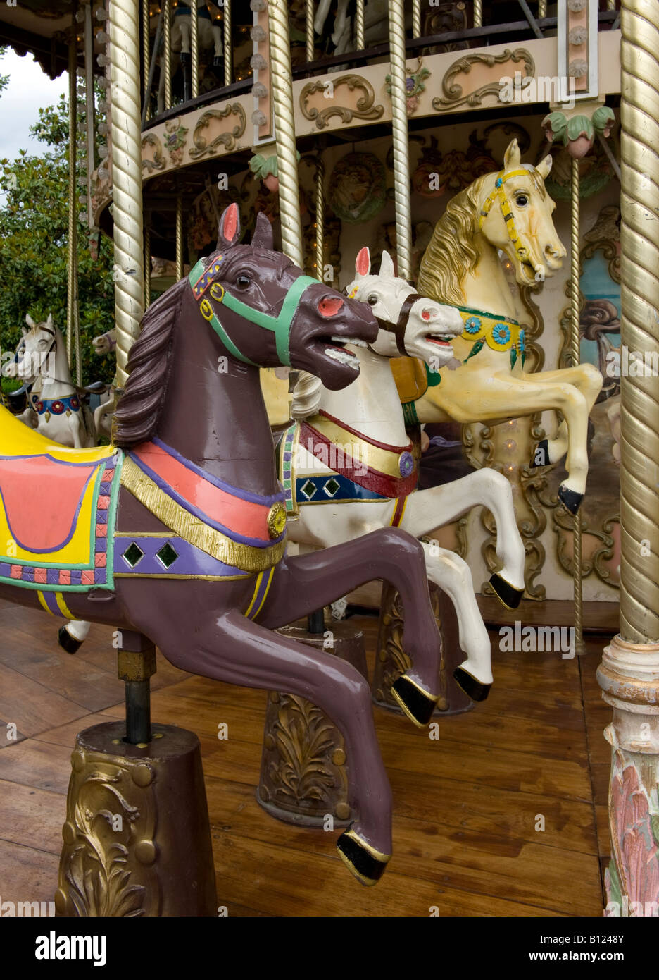 Pink carousel horse hi-res stock photography and images - Alamy