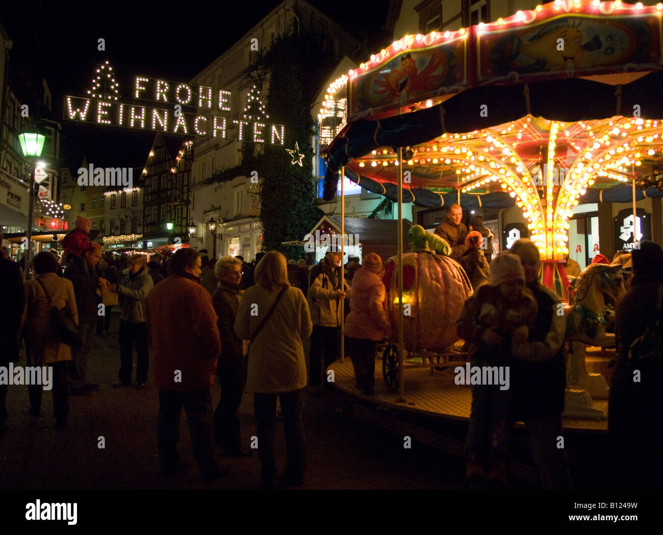 Christmas market and Carousel, Germany Stock Photo - Alamy