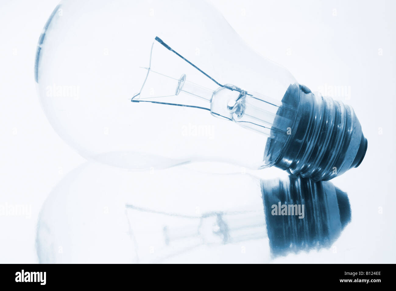 Light Bulb with Blue Cast Stock Photo - Alamy