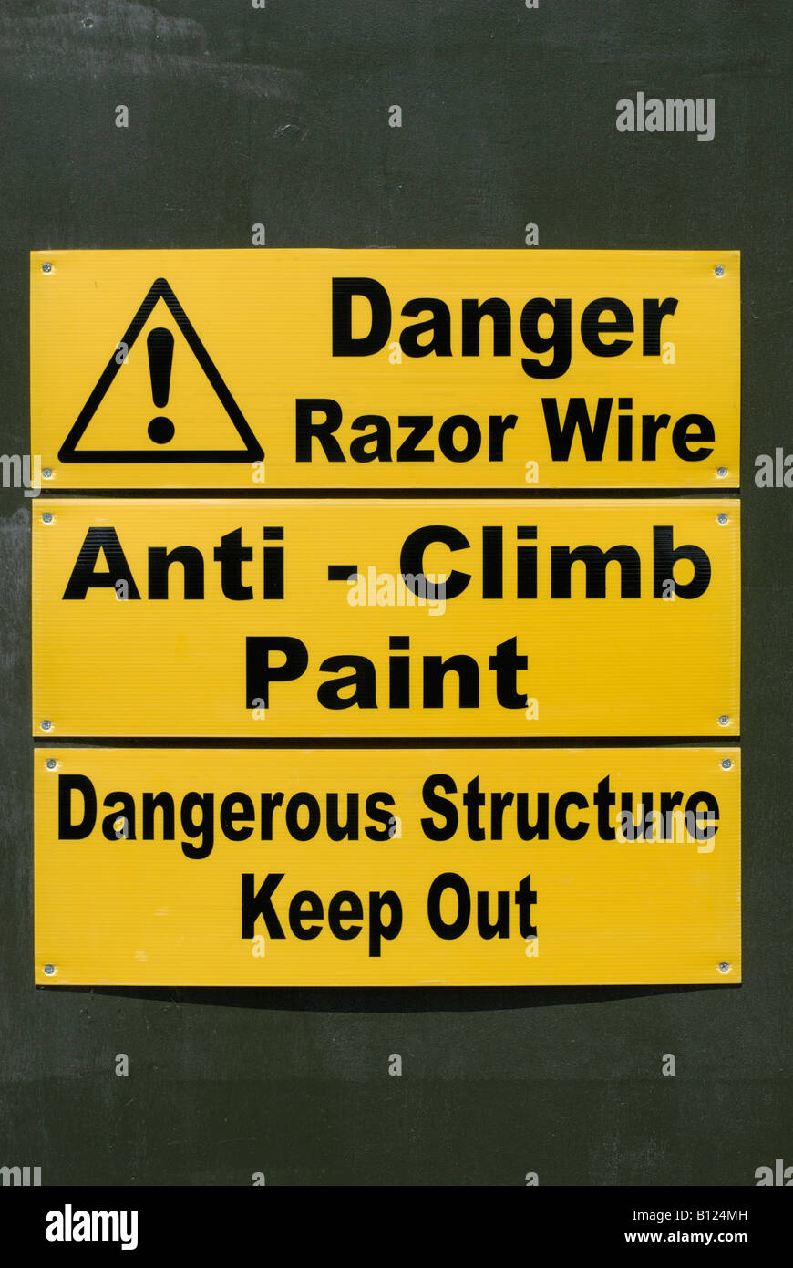 Building site danger sign Stock Photo - Alamy