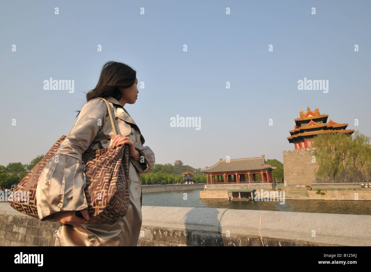 a girl is looking at forbidden city in Beijing of China Stock Photo - Alamy