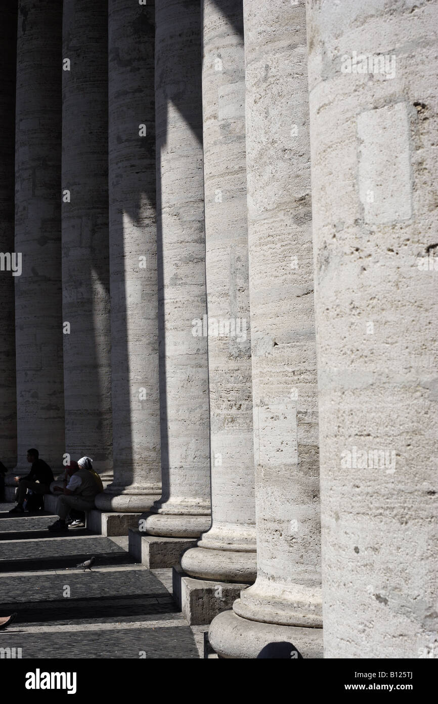 Bernini columns in St. Peter's square Stock Photo - Alamy