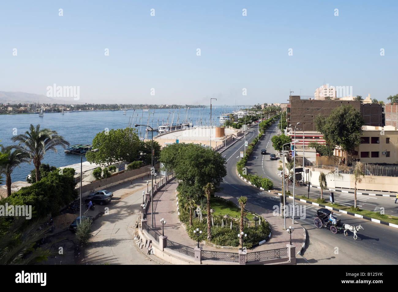 Corniche and River Nile, Luxor, Nile Valley, Egypt Stock Photo - Alamy