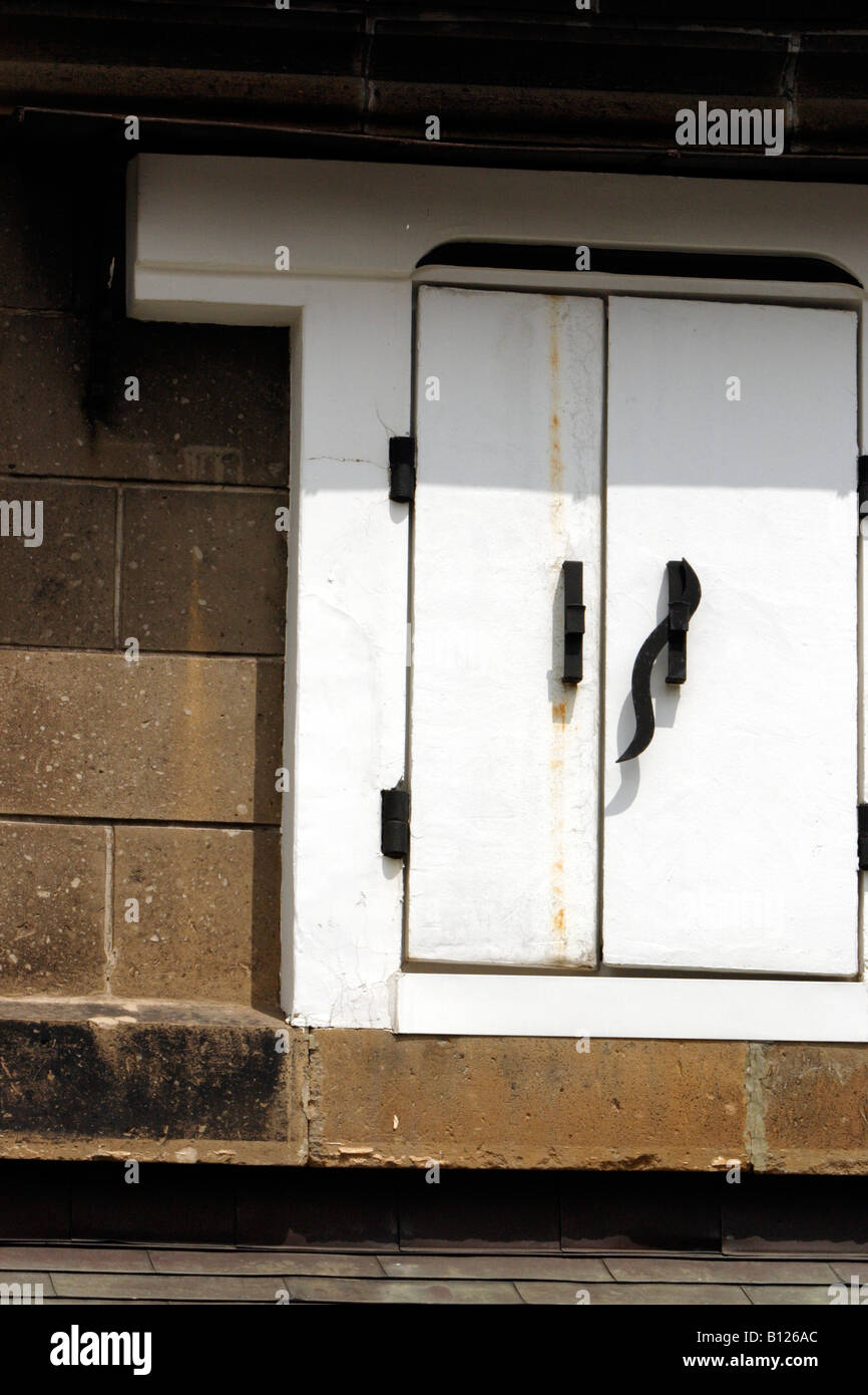 Old window with white shutters in Otaru Hokkaido Japan Stock Photo - Alamy