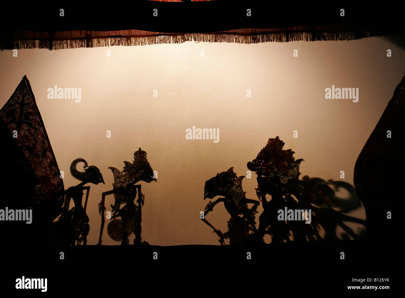 Wayang kulit (shadow puppet theater) Yogyakarta (Jogja), Java ...