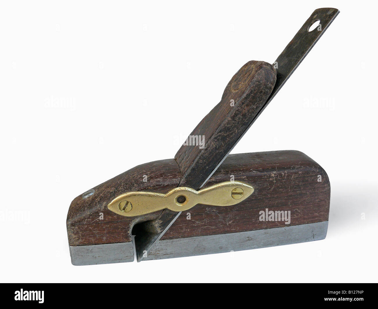antique carpenters block plane wood block plane tool Stock Photo - Alamy