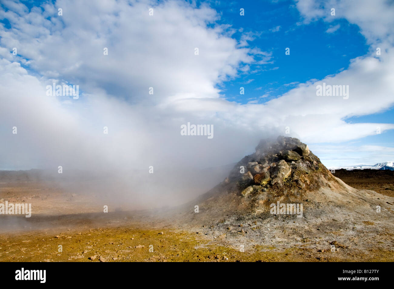 Steaming fumarole at Geothermal field. Námafjall Iceland Stock Photo ...