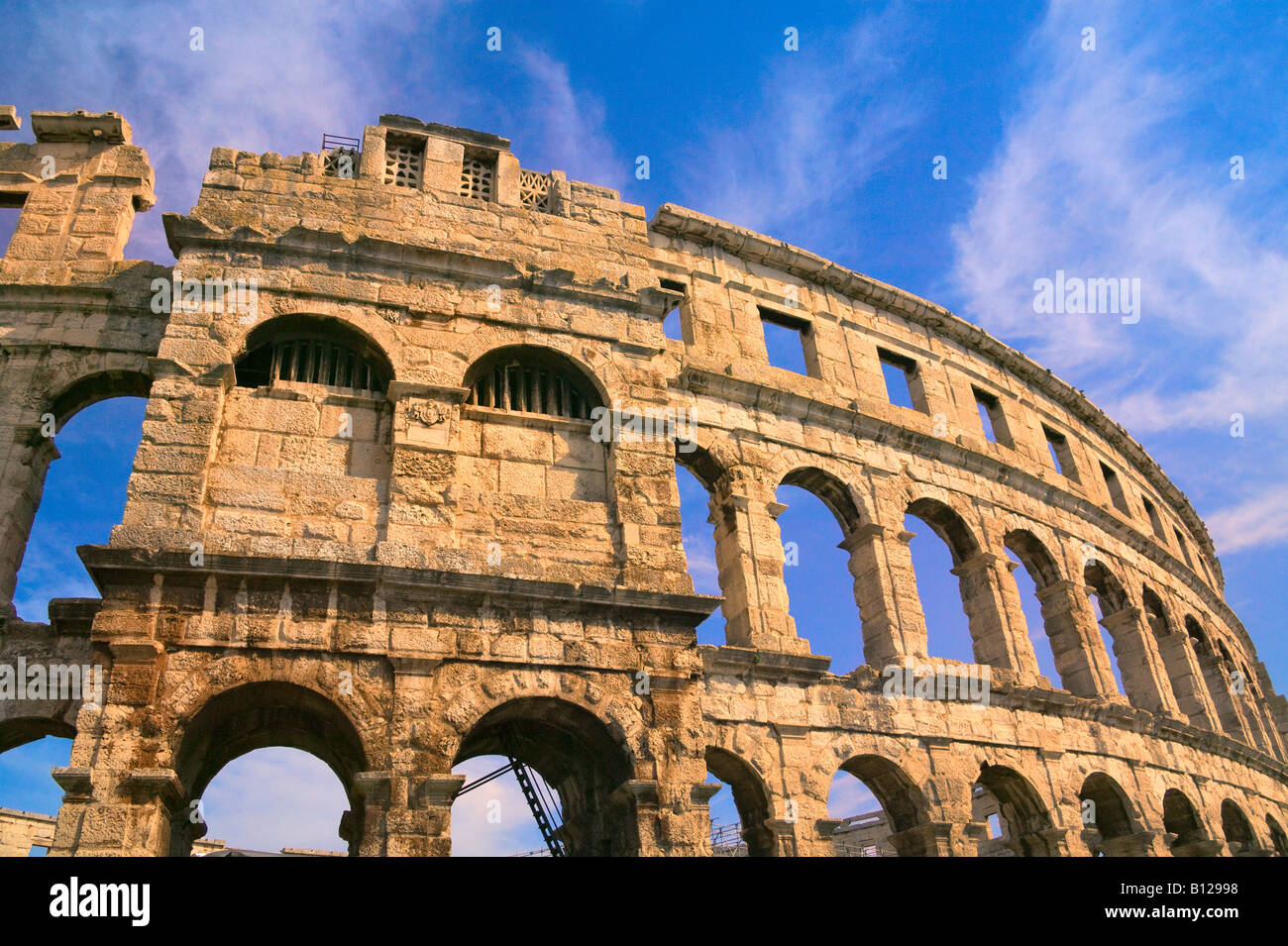 Ruins of 1st century Roman Amphitheatre Pula Istria Croatia Stock Photo ...