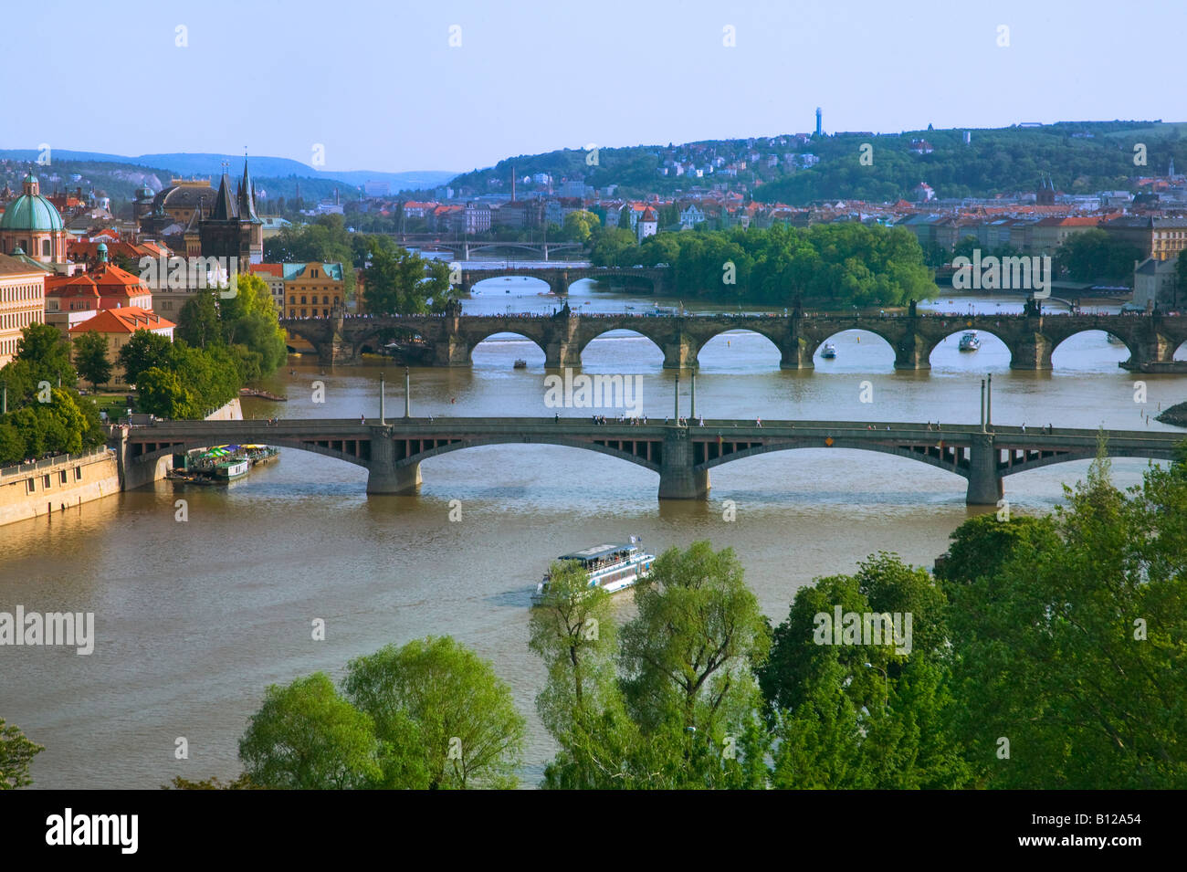 Bridges over Vltava River in Prague Czech Republic Stock Photo - Alamy