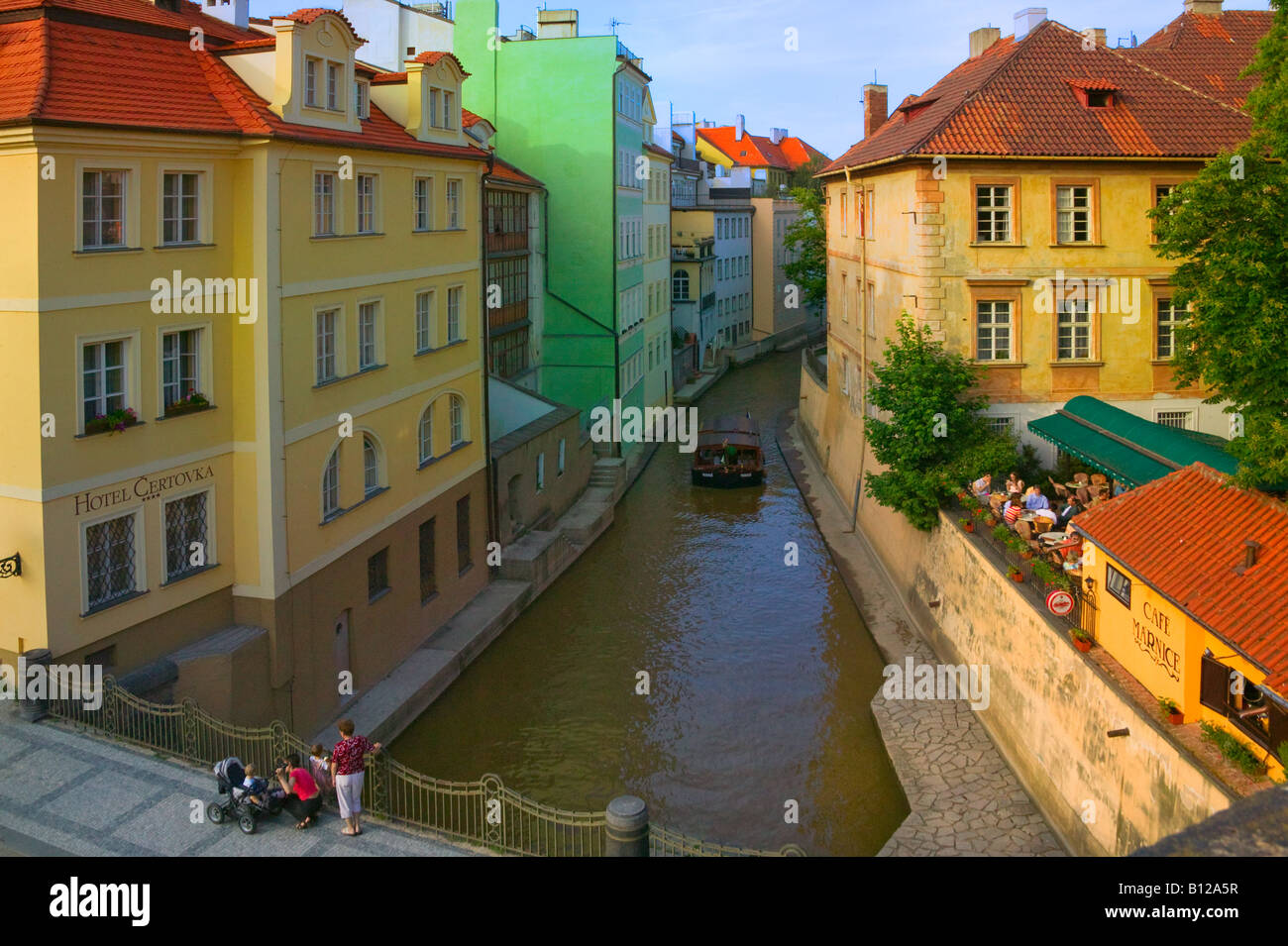Historical buildings with canal Prague Czech Republic Stock Photo - Alamy
