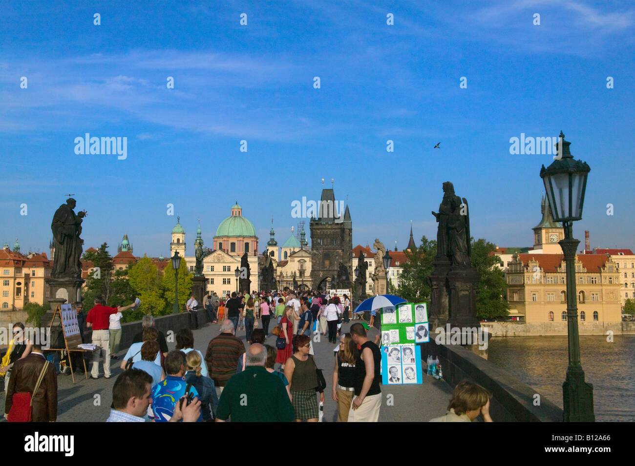 Tourists on Charles Bridge Prague Czech Republic Stock Photo - Alamy