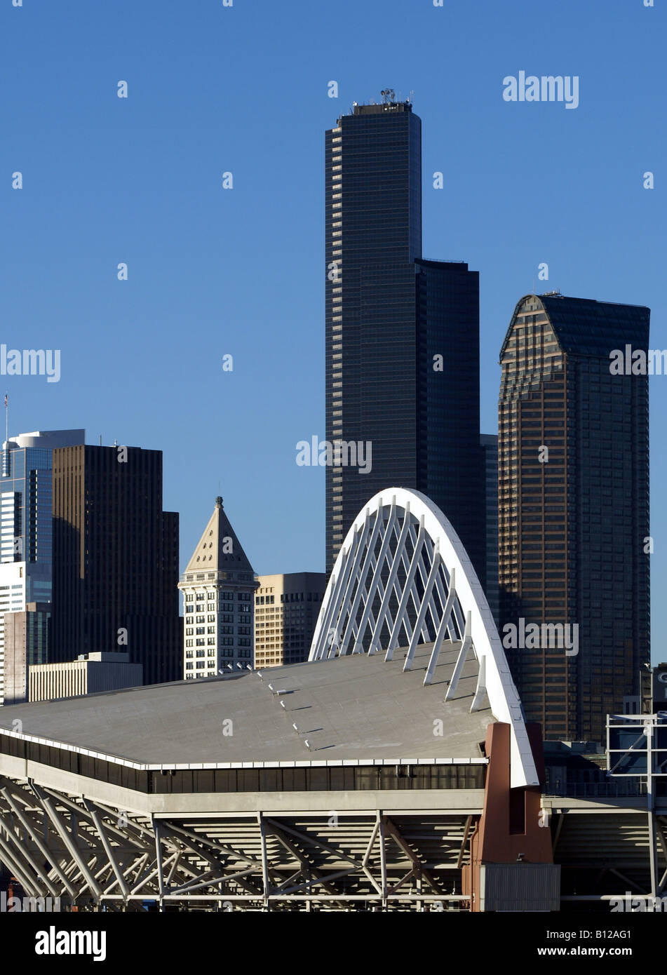 varied architectural design of downtown buildings in Seattle, WA USA ...