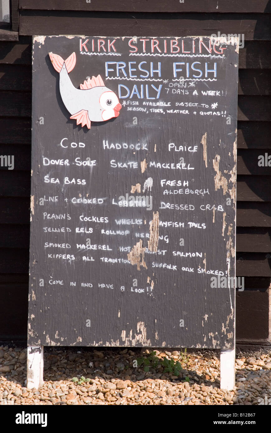 Fresh Fish Sign in the uk Stock Photo - Alamy