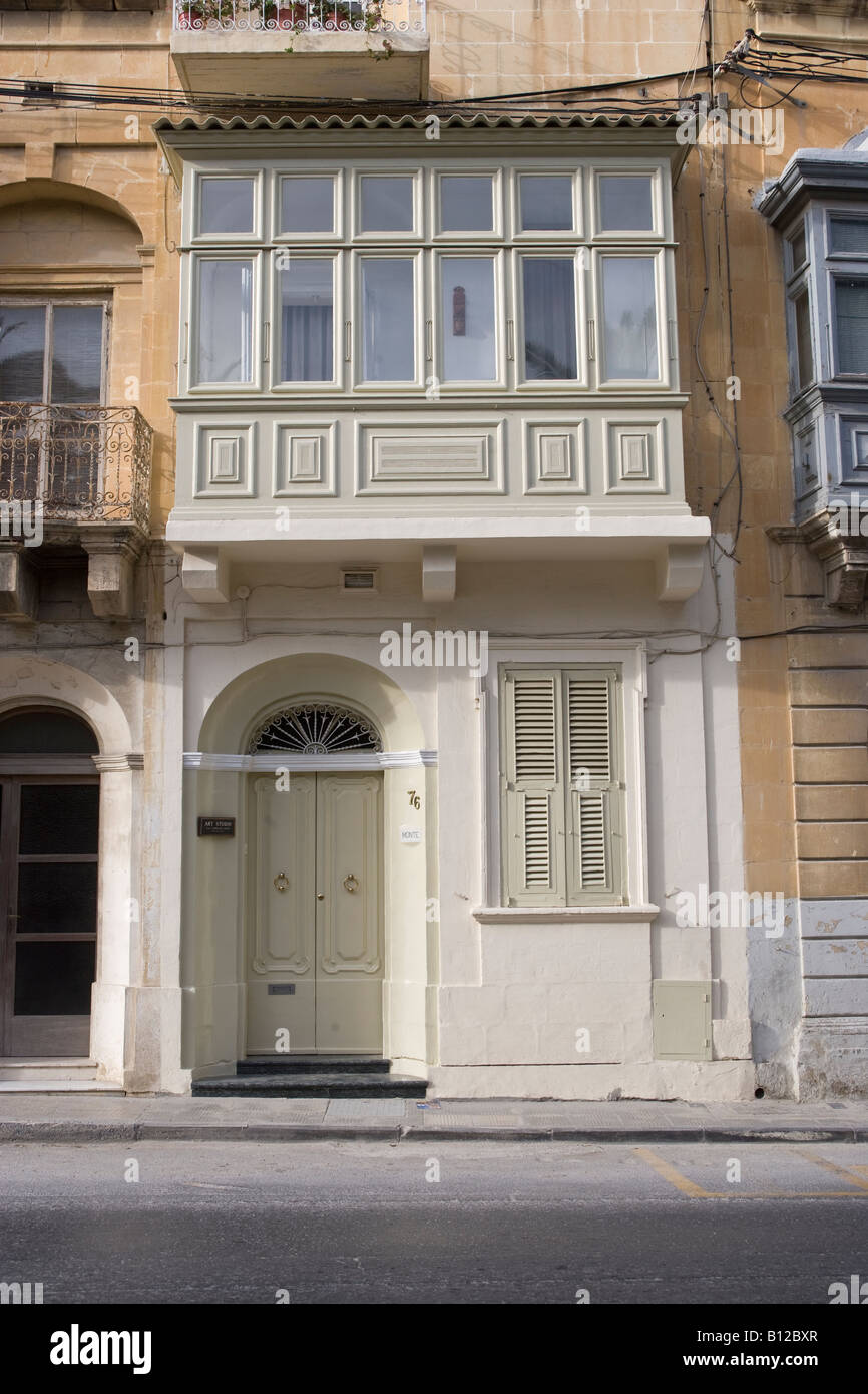 House with typical balcony Victoria Gozo Malta Stock Photo - Alamy