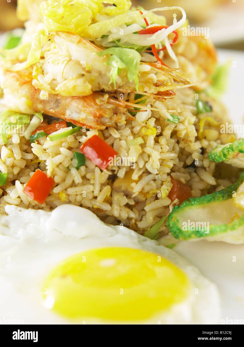 close up on fried rice with fired egg Stock Photo - Alamy