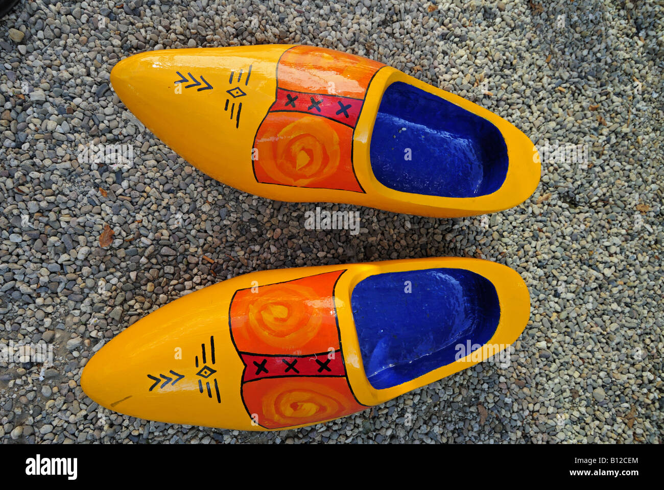 Pair of yellow wooden clogs at Ratterman traditional Dutch wooden shoes ...
