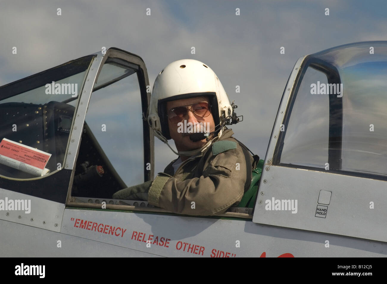 P51 Mustang WW2 fighter pilot CAC CA-18 MK21 Mustang Stock Photo - Alamy