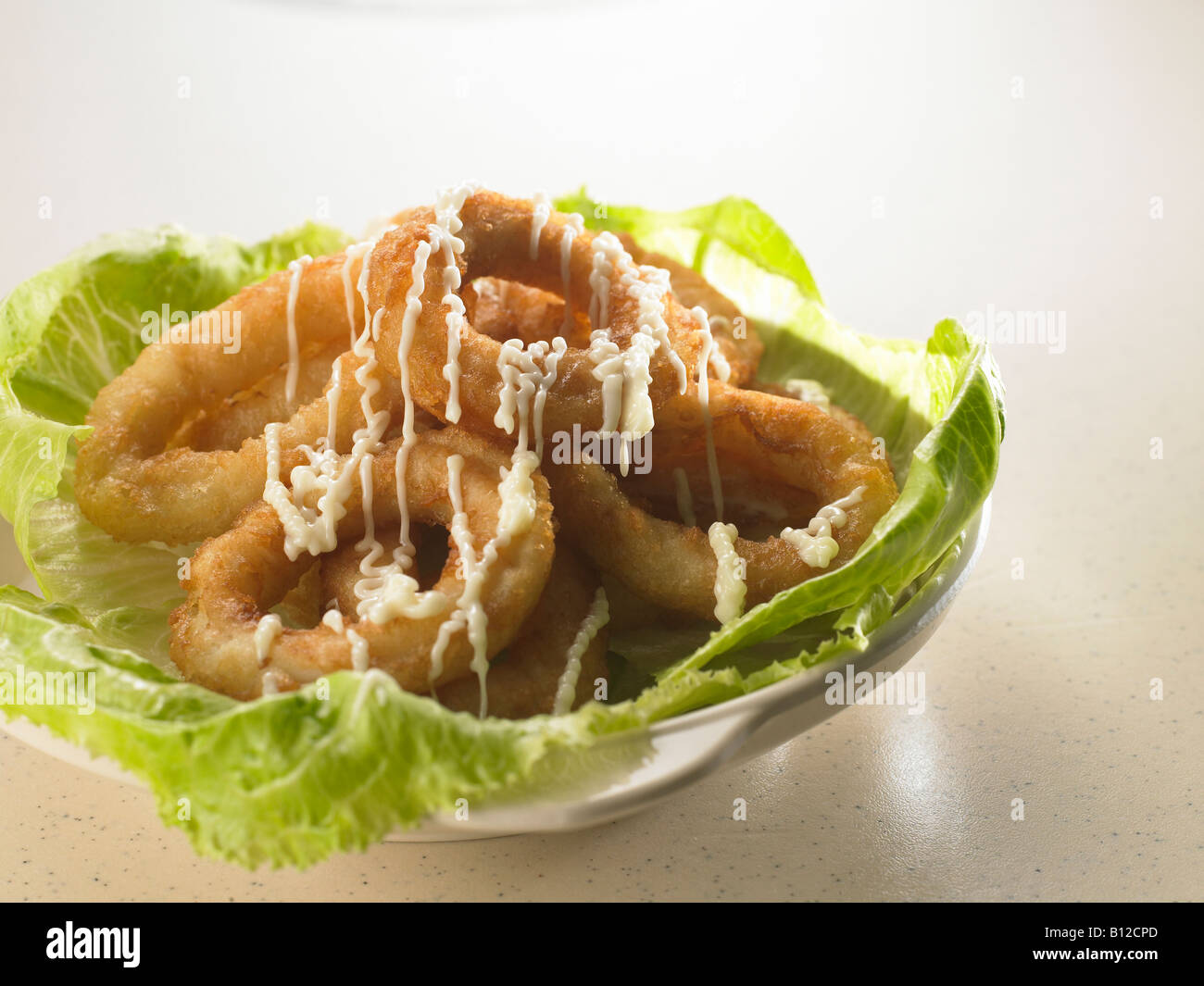 deep fried squid rings Stock Photo - Alamy
