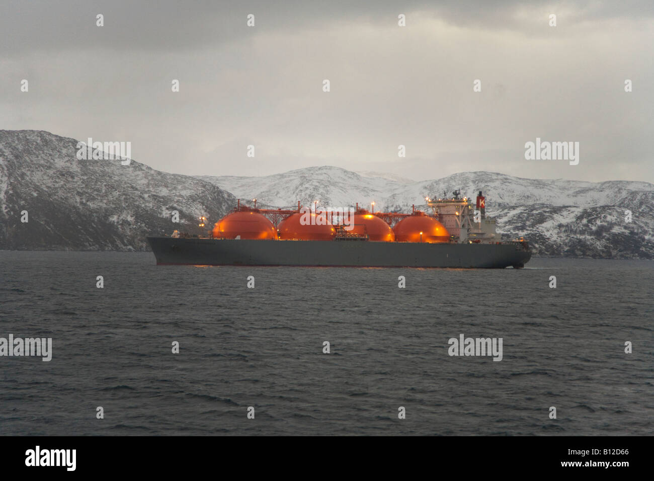 Hammerfest Norway Gas tanker ship from Hurtigruten for liquid petroleum ...