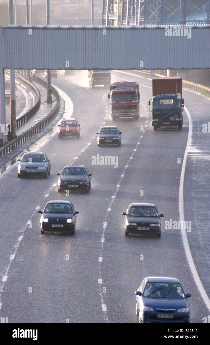 M8 Traffic after rainshower Stock Photo - Alamy
