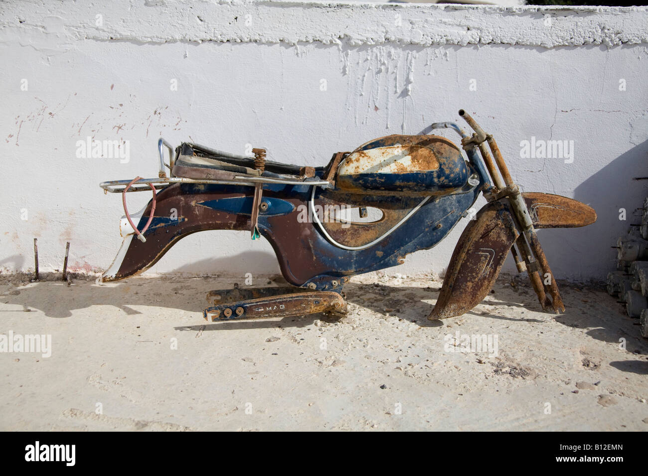 Old motorbike chassi rusty wreck. Moped. broken and rusty.89233 Morocco ...