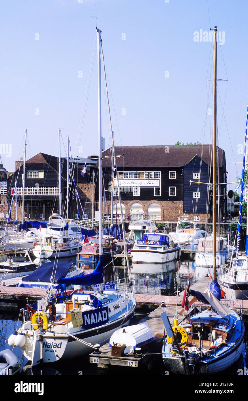 St Katherine's Dock London Dickens Inn pub public house marina boats ...
